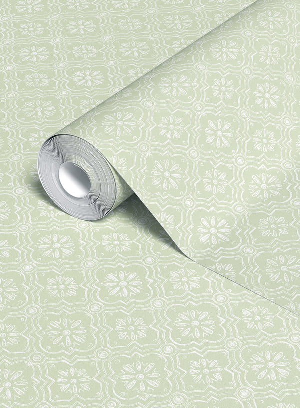 NEW Daphne Wallpaper - Soft Green - Meg Morton