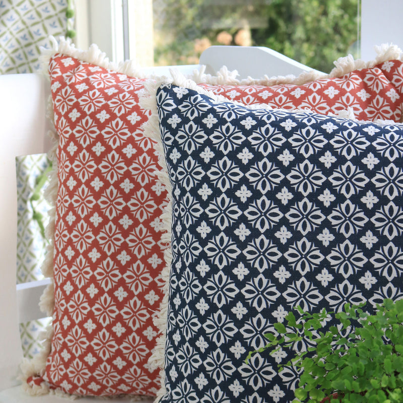 Patterned Linen Cushions | Meg Morton Fabrics