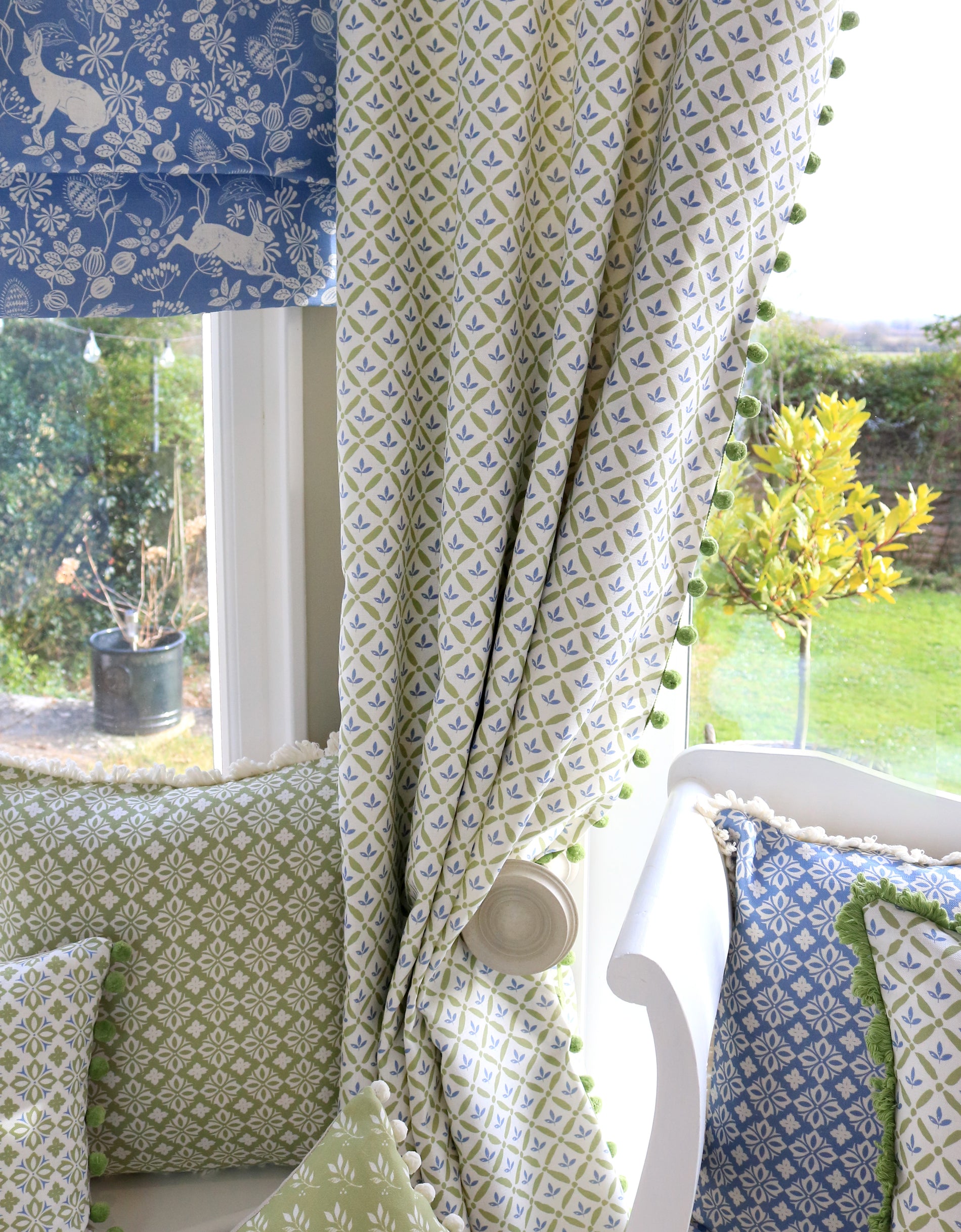 Kingston Lattice - Meadow Green & Beaminster Blue - Meg Morton