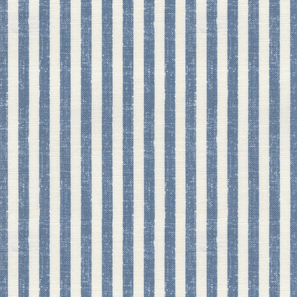 Lulworth Stripe Fabric - French Blue On White - Meg Morton