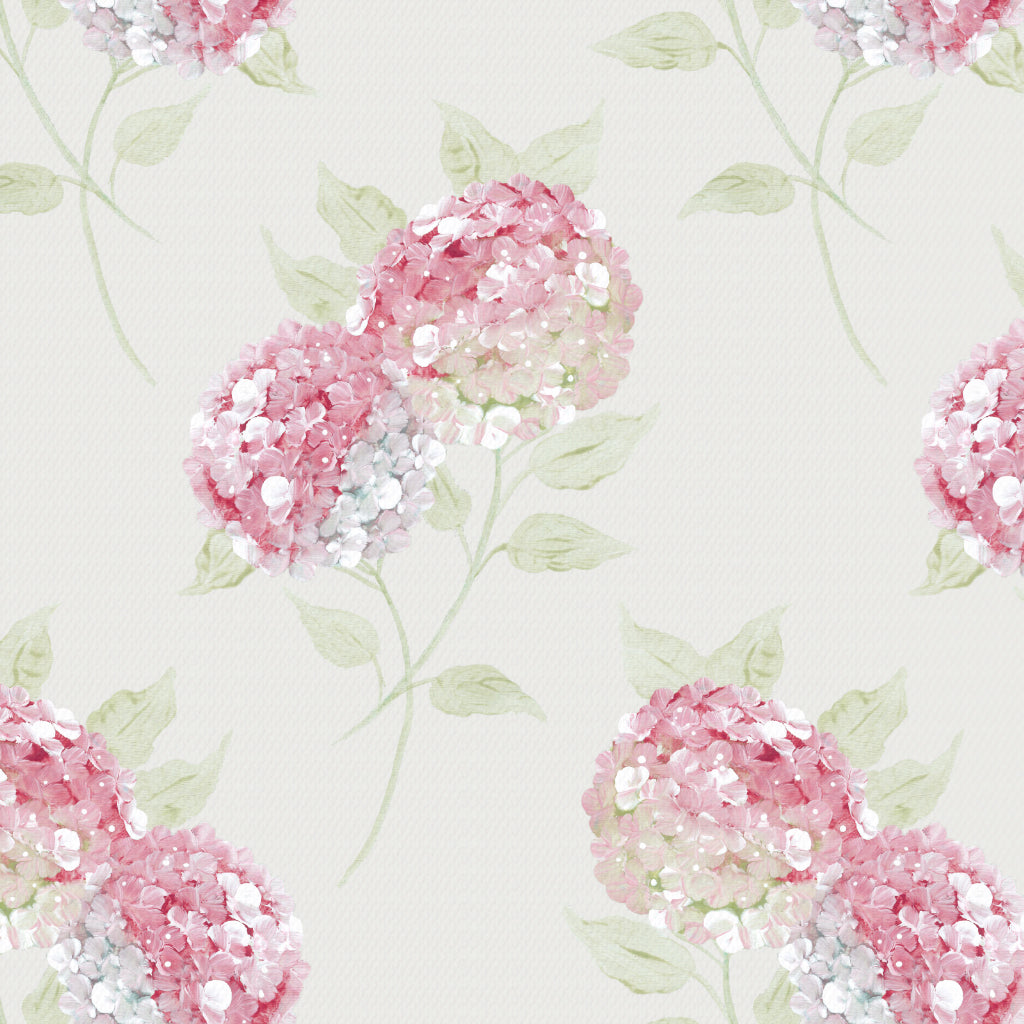 Hydrangea Linen Fabric | Meg Morton | Pink On Mist